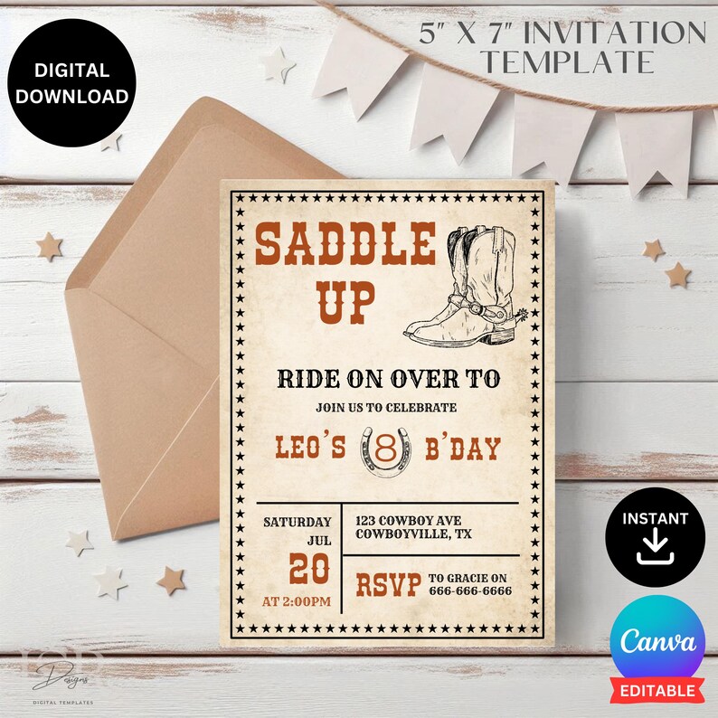 Western Birthday Invitation Western Party Invitation Kids Western Party ...