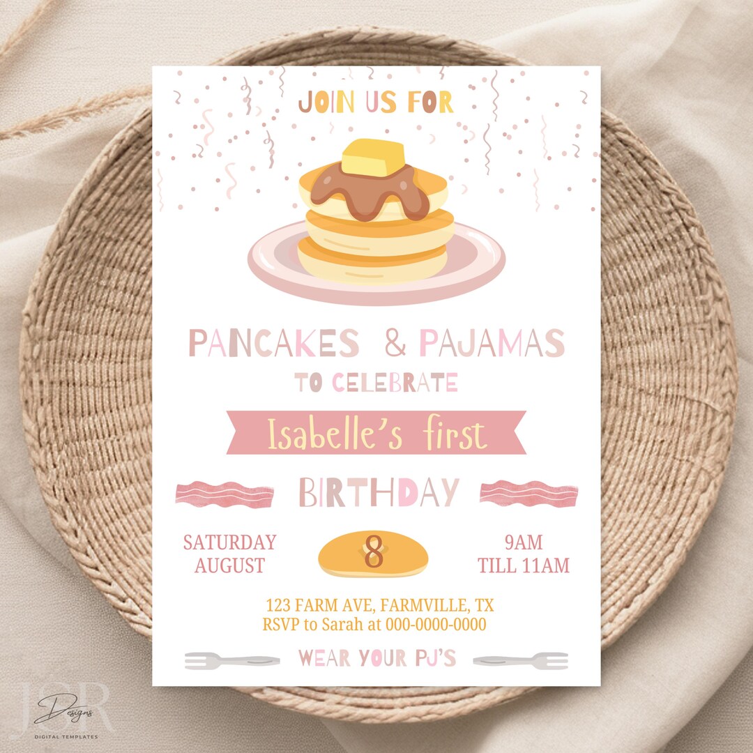 Pancake Party Invite Pancake Birthday Invite Pancake Birthday ...