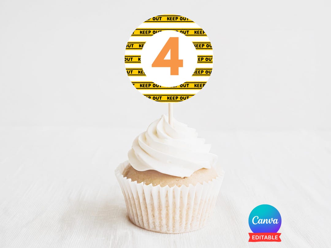 Editable Digger Cupcake Toppers Construction Party Cake Toppers ...