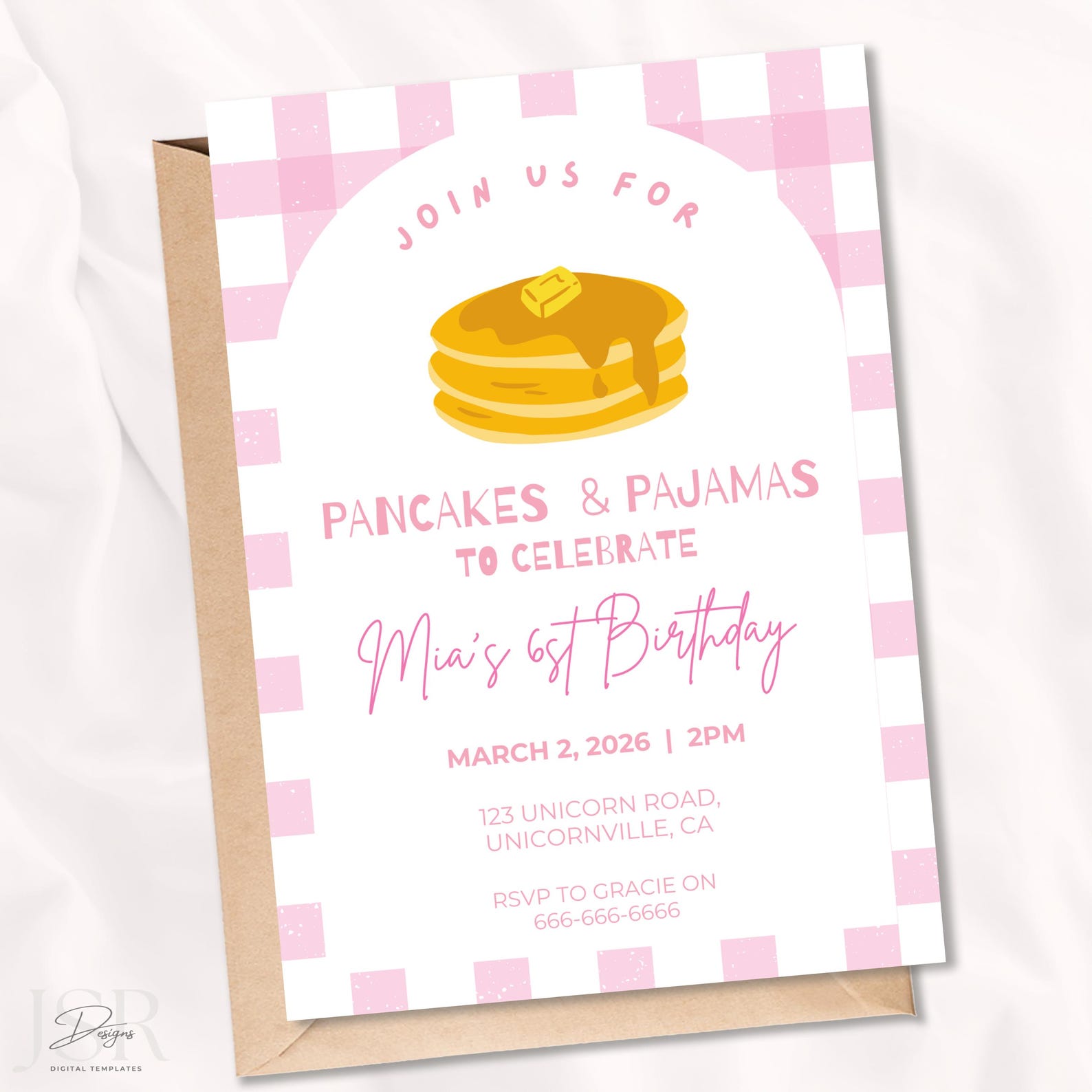Pancake Party Invite Pancake Birthday Invite Pancake Party Invitation ...