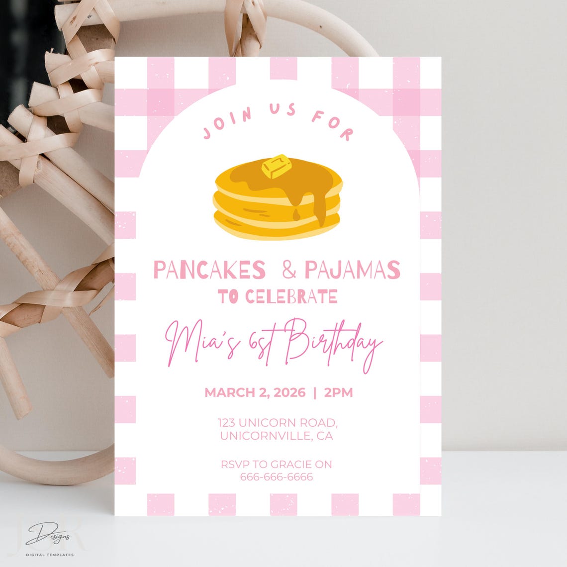 Pancake Party Invitation, Pancake Birthday Invitation, Kids Pancake ...