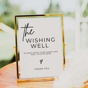 Wishing Well Sign, Cards and Well Wishes Sign, Wedding Wishing Well ...