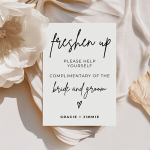 Wedding Bathroom Sign, Freshen up Wedding Sign, Complimentary Wedding ...