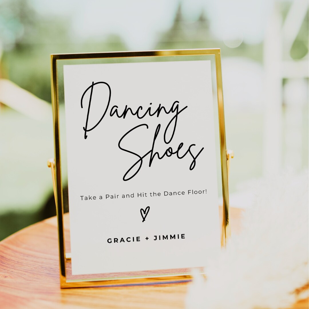 Dancing Shoes Sign, Flip Flop Sign, Thongs Wedding Sign, Modern ...