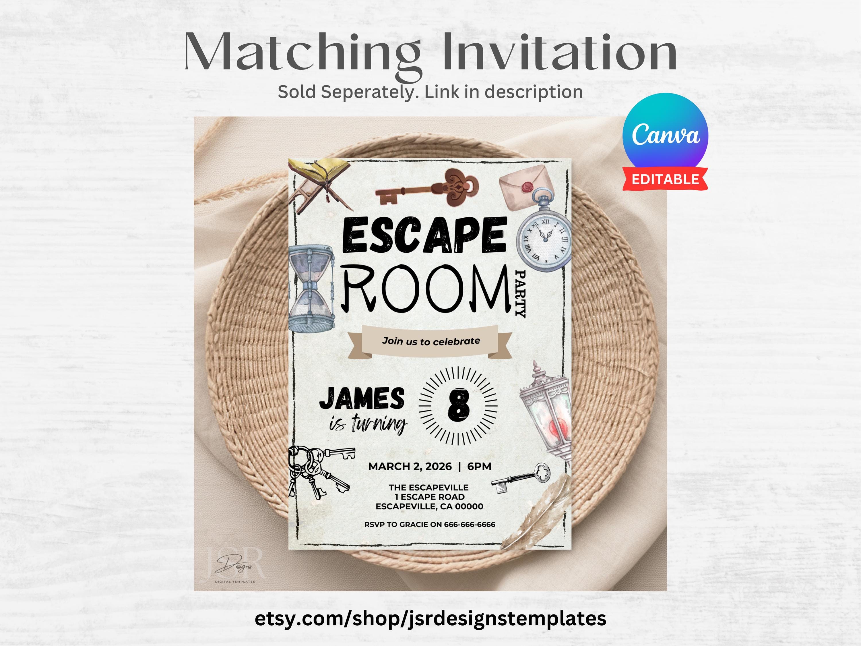 Editable Escape Room Cupcake Toppers Puzzle Party Cake Topper Mystery ...