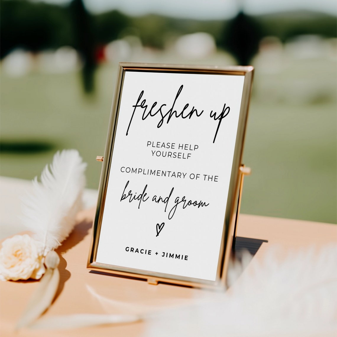 Wedding Bathroom Sign, Freshen up Wedding Sign, Complimentary Wedding ...