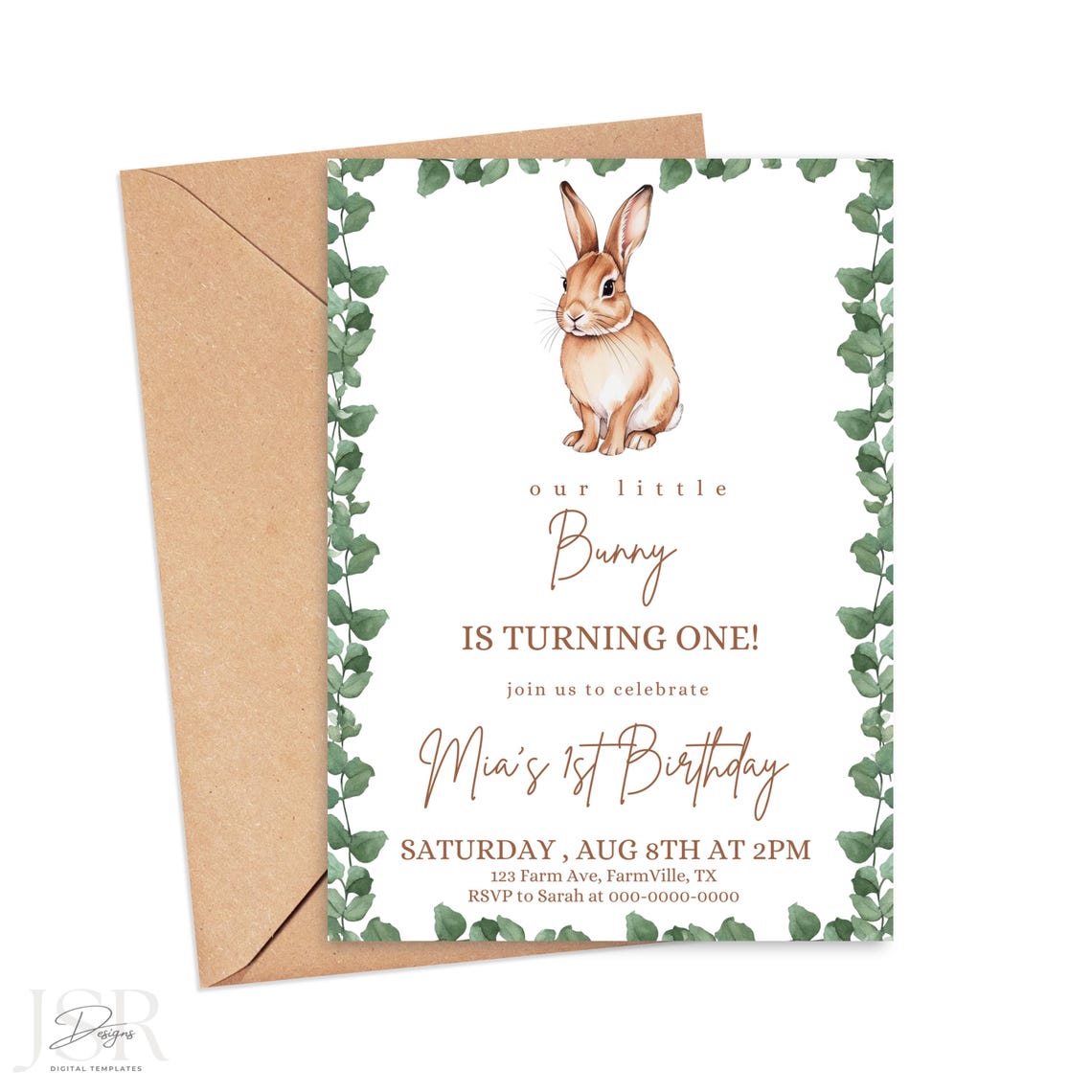 Bunny Birthday Invitation, Bunny Party Invite, Kids Bunny Party, Bunny ...