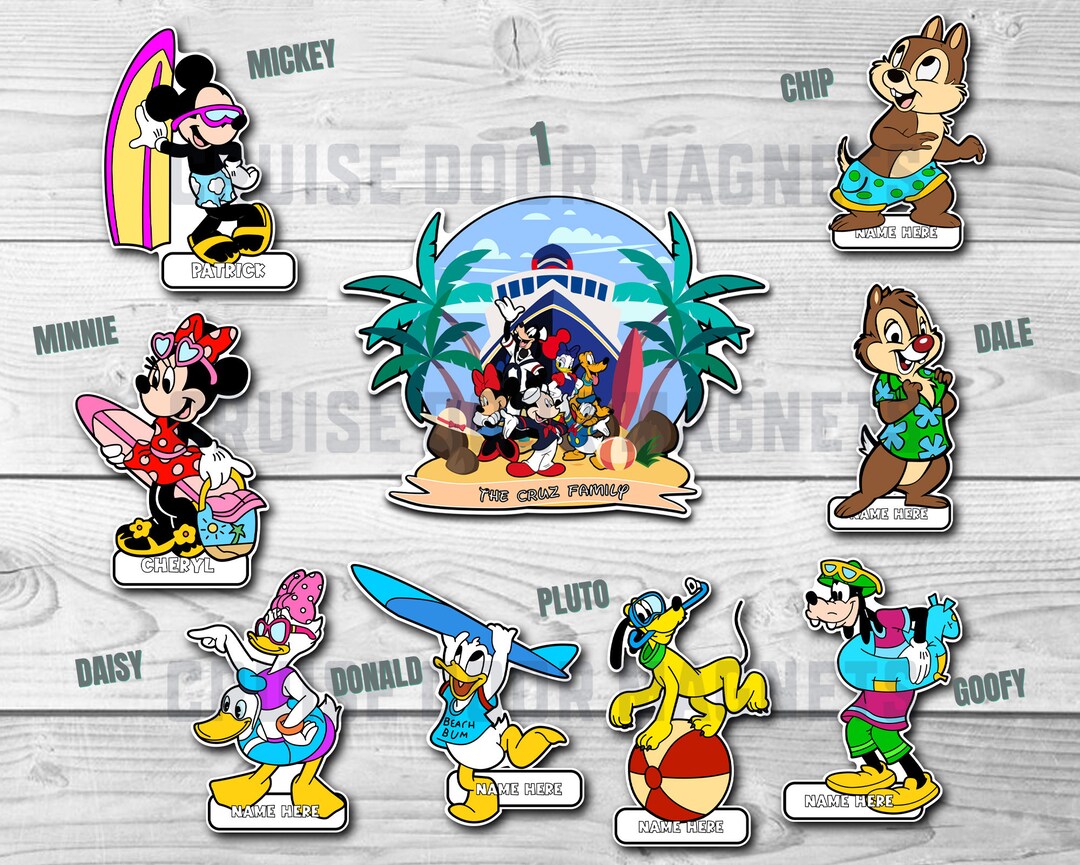 DCL Island Beach Fab 6 Cruise Door Magnets - Personalized - Disney ...