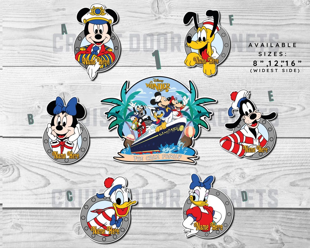 Personalized Sailor DCL Cruise Door Magnets - Porthole Mickey Minnie ...
