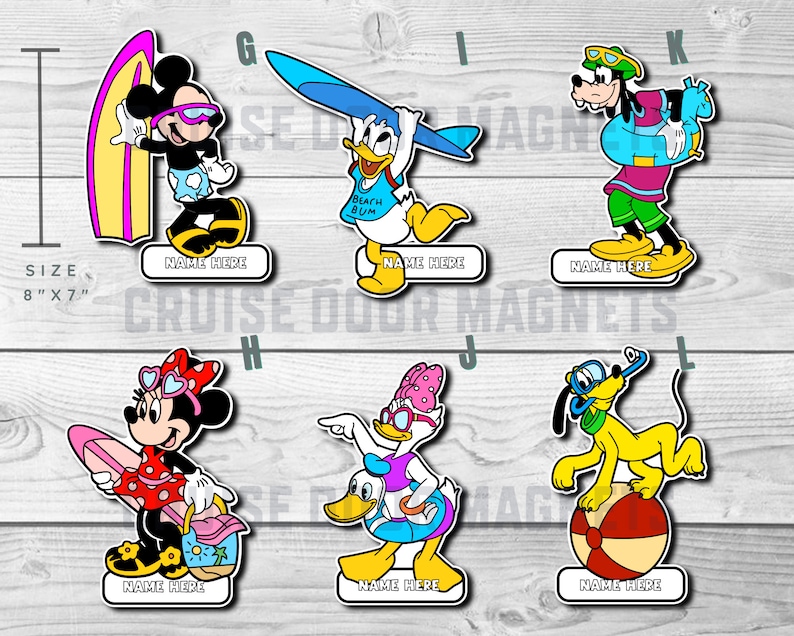 DCL Island Beach Fab 6 Personalized Cruise Door Magnets - Etsy