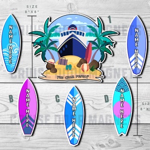 Island Beach Surfboards Magnets - Personalized - Cruise Door Magnets ...