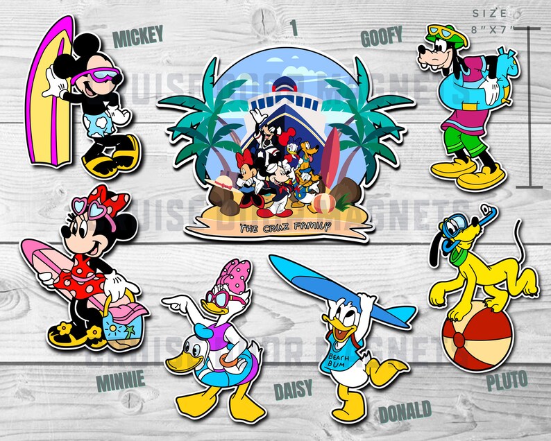 DCL Island Beach Fab 6 Personalized Cruise Door Magnets - Etsy