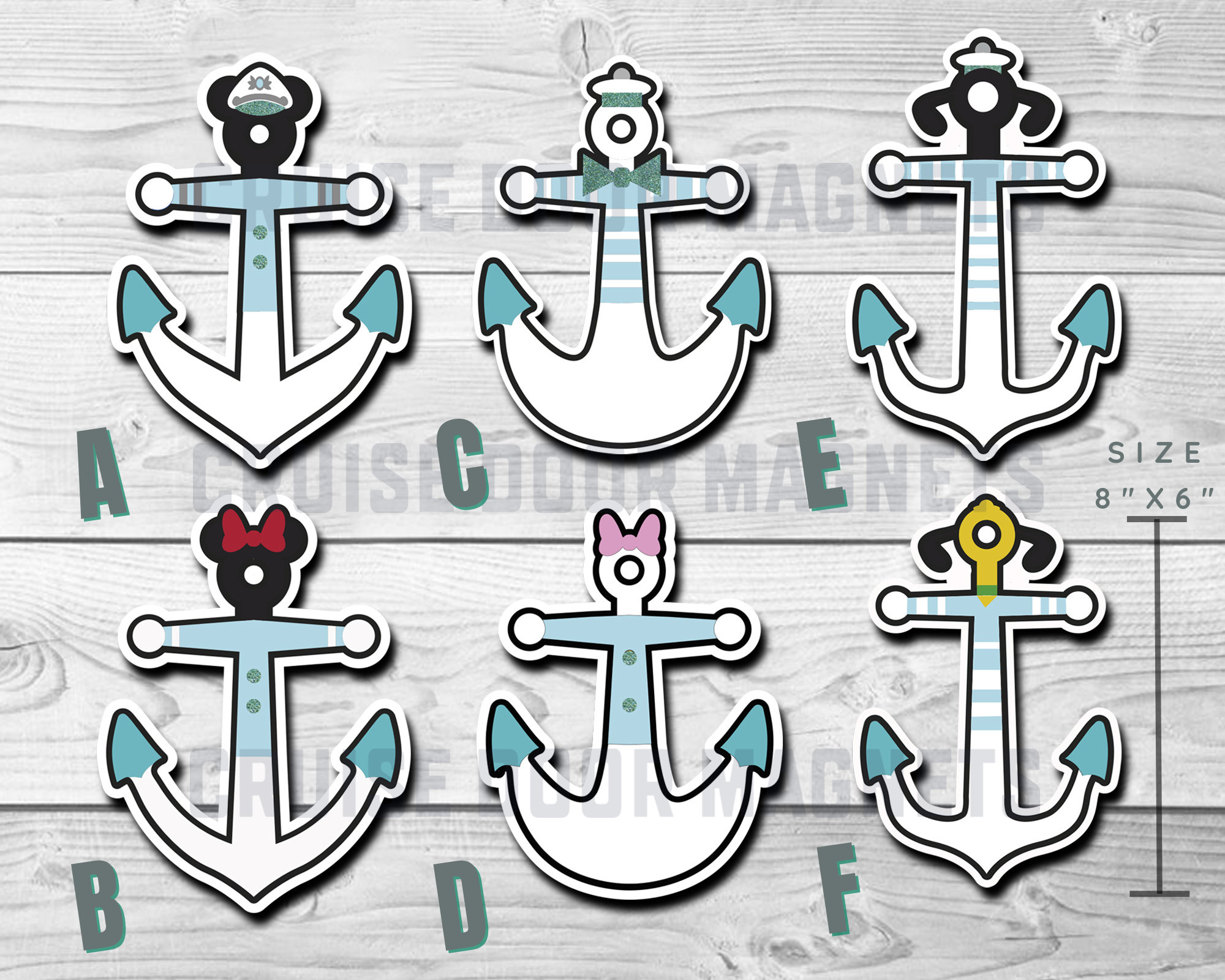 25th Anniversary Fab 6 Sailor Anchors - Personalized - Disney Cruise ...