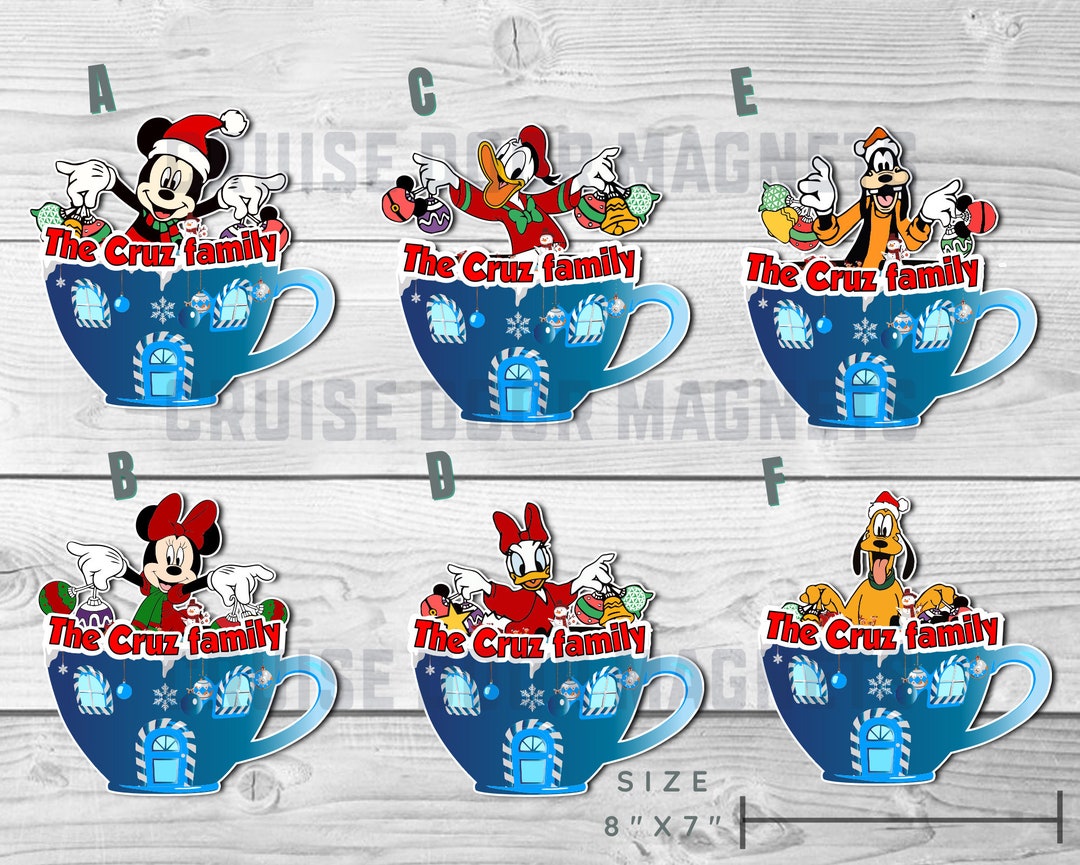 Disney Very Merrytime Cruise Door Magnet - Fab 6 Tea Cups Mickey and ...