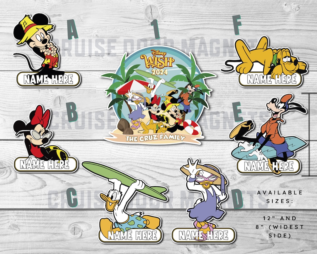 Personalized Disney Family Cruise Door Magnet, Mickey and Friends ...
