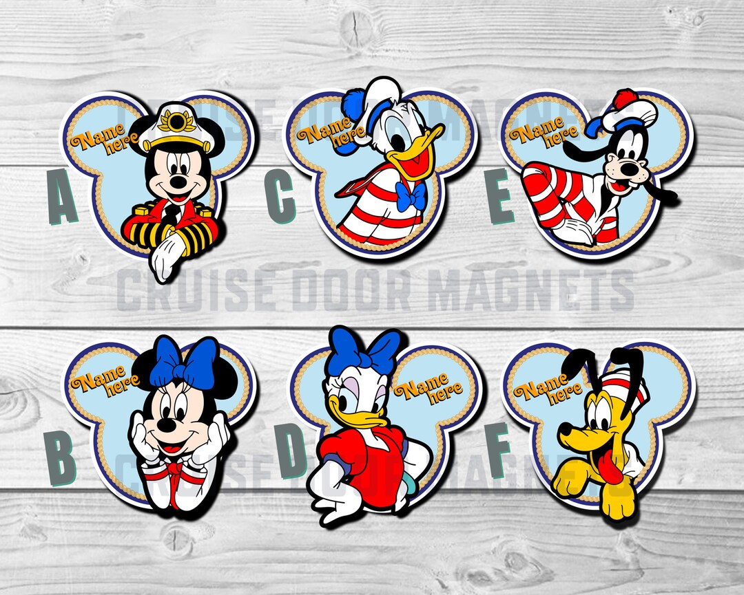 Disney Cruise Door Magnets Fab 6 Pop Outs - Personalized, Stateroom ...
