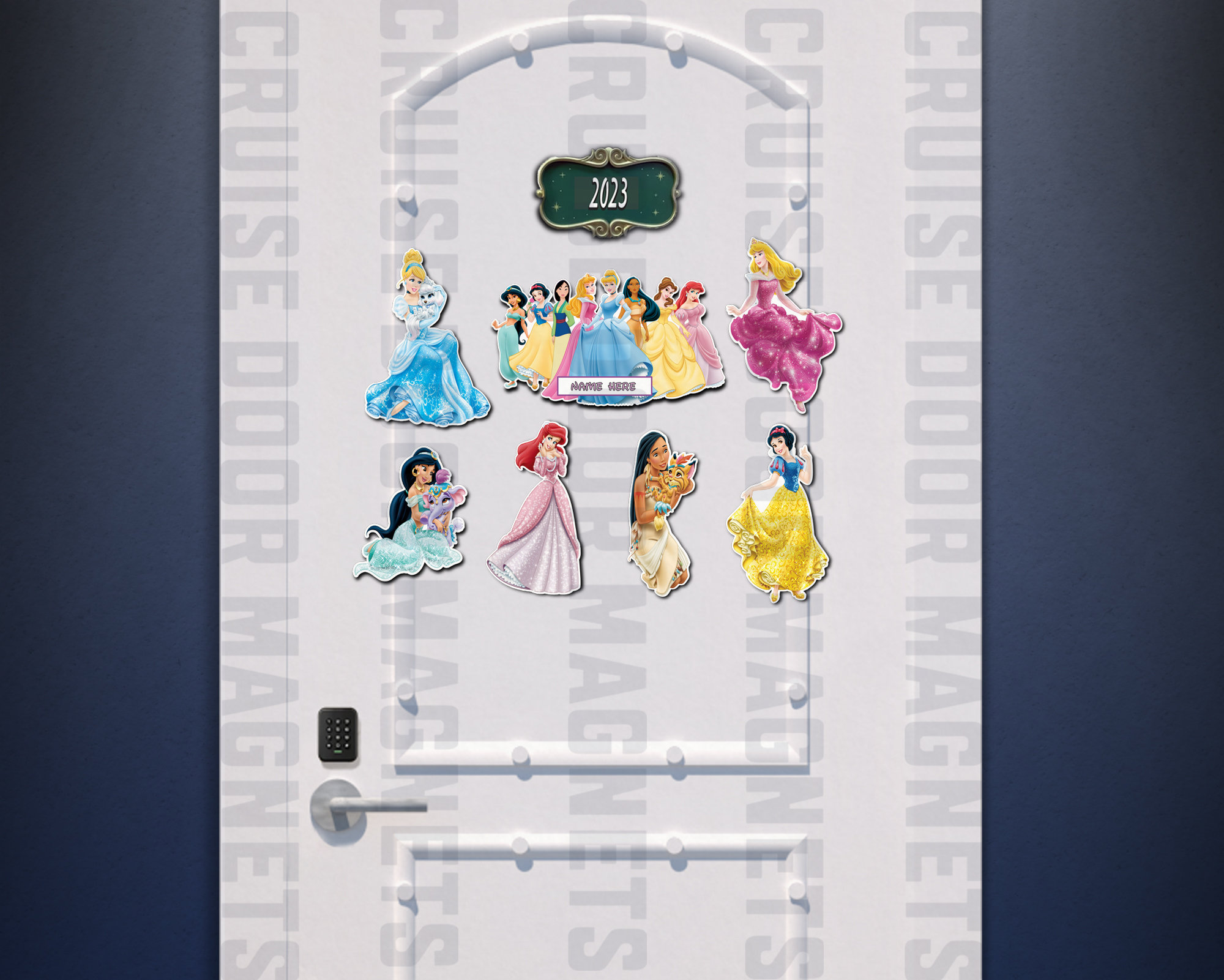 Princesses Personalized Magnets DCL Cruise Door Magnets - Etsy