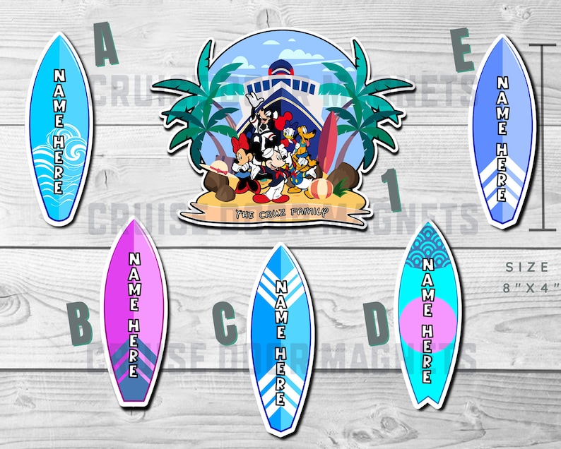 Personalized Disney Family Cruise Door Magnet, Mickey and Friends ...
