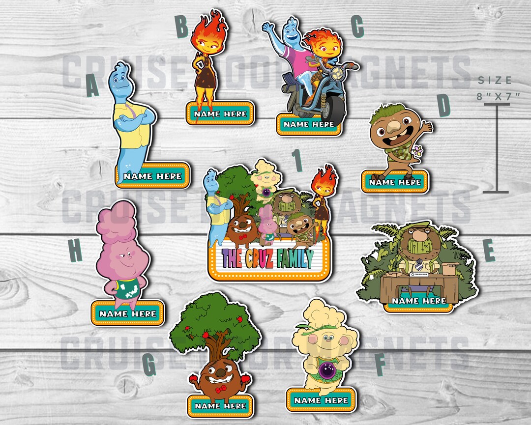 Elemental Personalized Magnets - DCL Disney Cruise Door Magnets ...