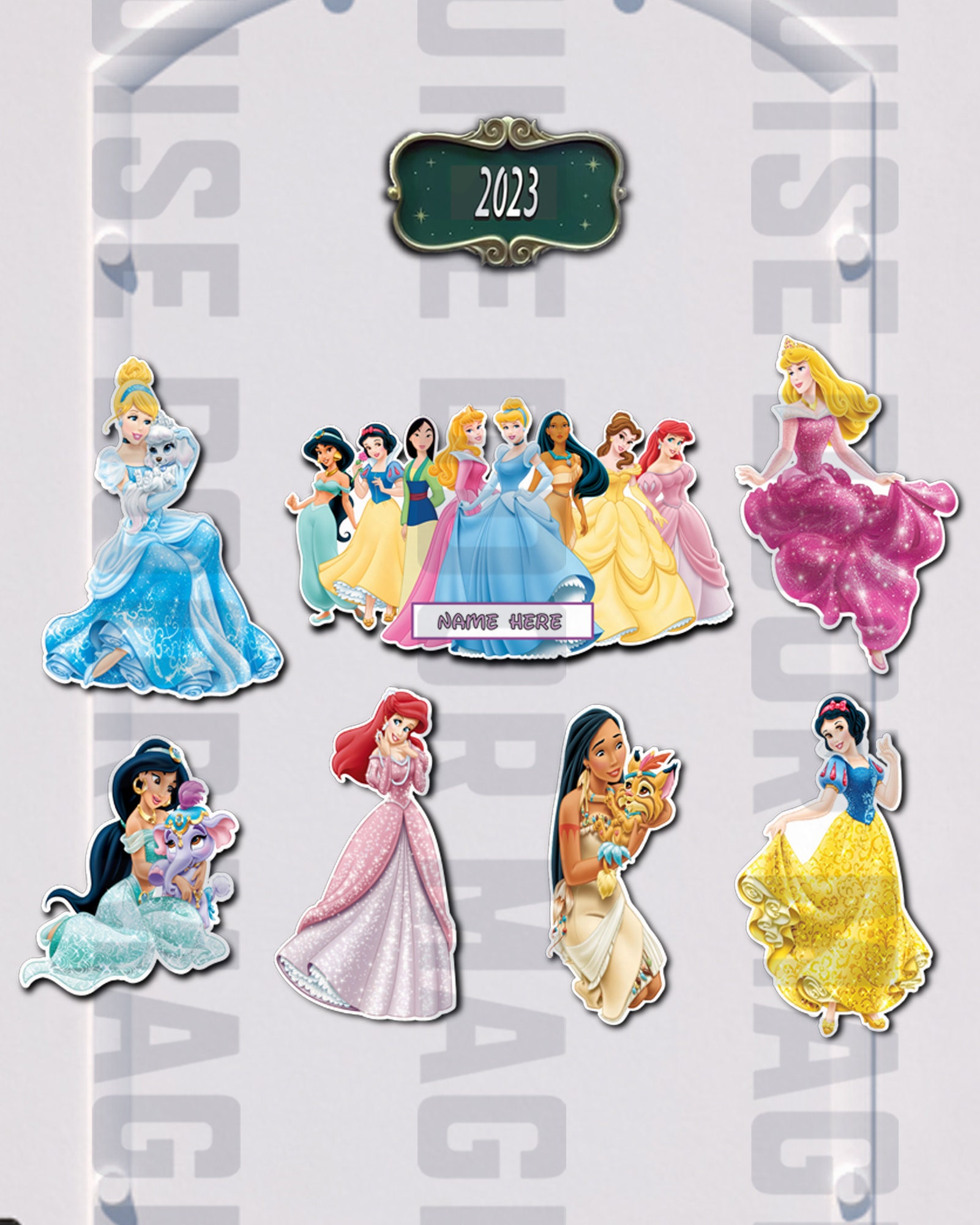 Princesses Personalized Magnets DCL Cruise Door Magnets - Etsy