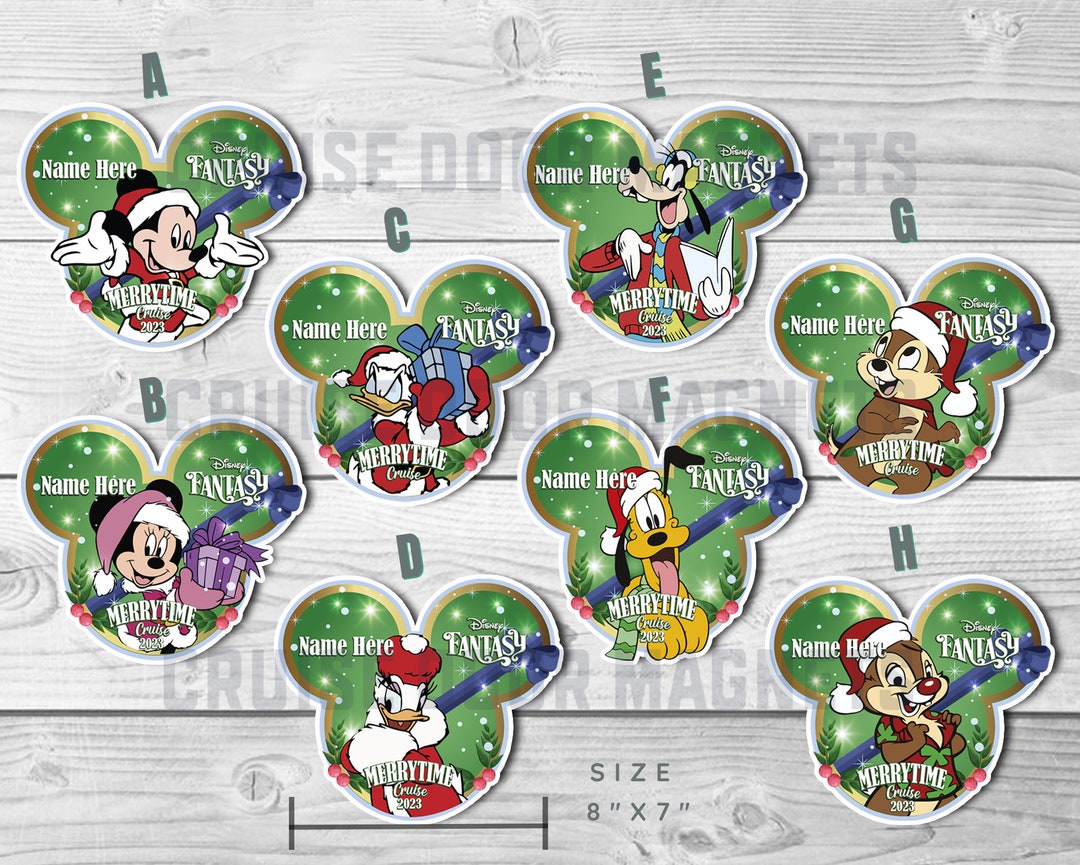 Disney Very Merrytime Cruise Door Magnet, Personalized Mickey & Friends ...