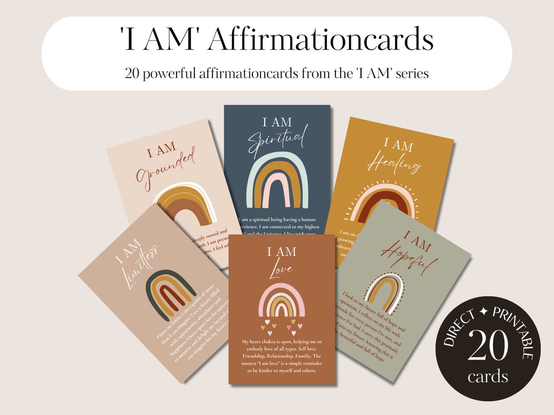 Powerful I AM Affirmationcards, Printable Card Deck With Spiritual ...