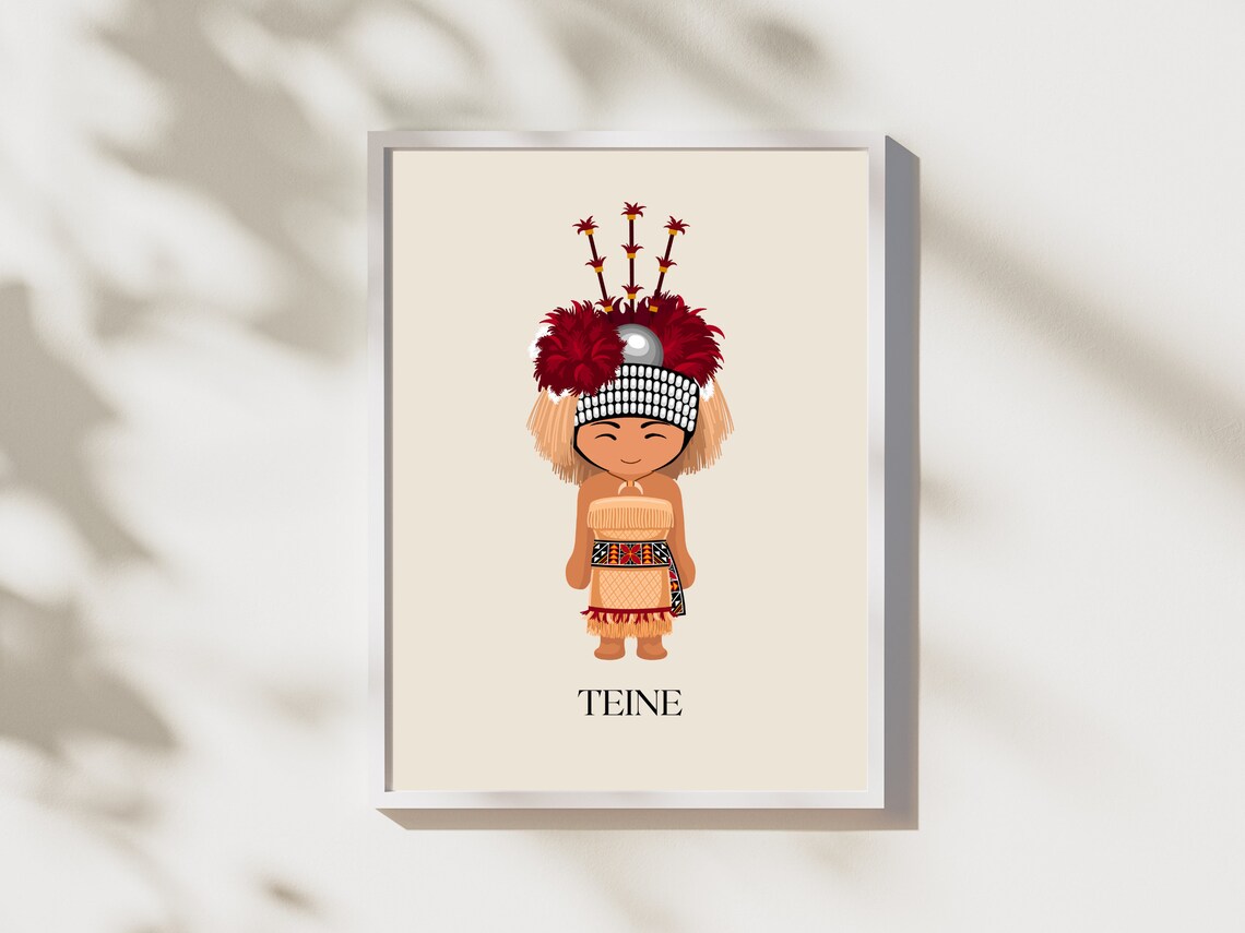Samoan Girl With Tuiga Digital Art Print teine, Digital Download ...