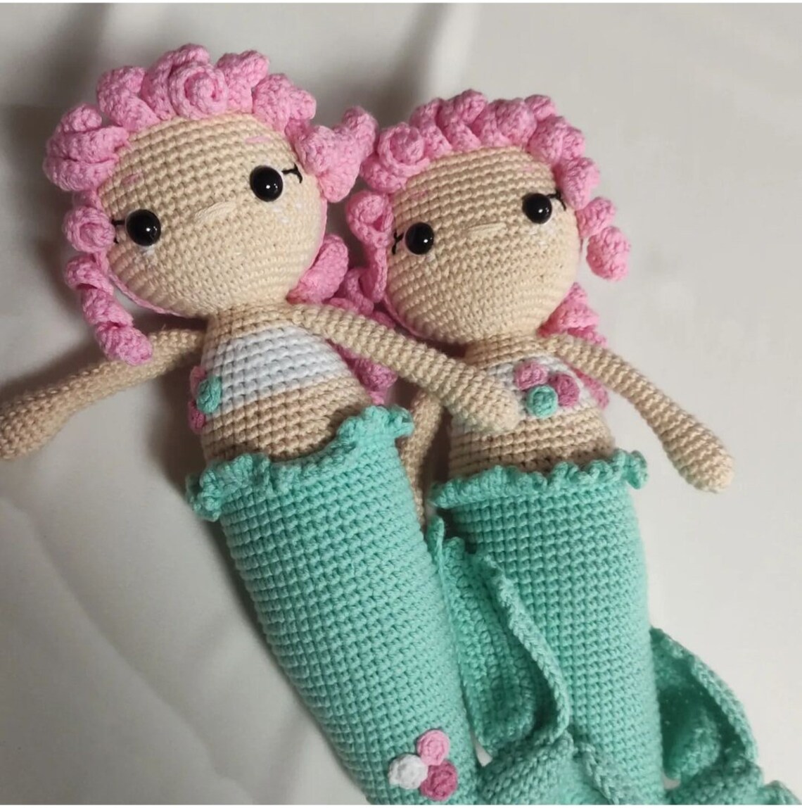 Mermaid Doll Sheep Crochet Doll Amigurumi Bunny Toy for - Etsy