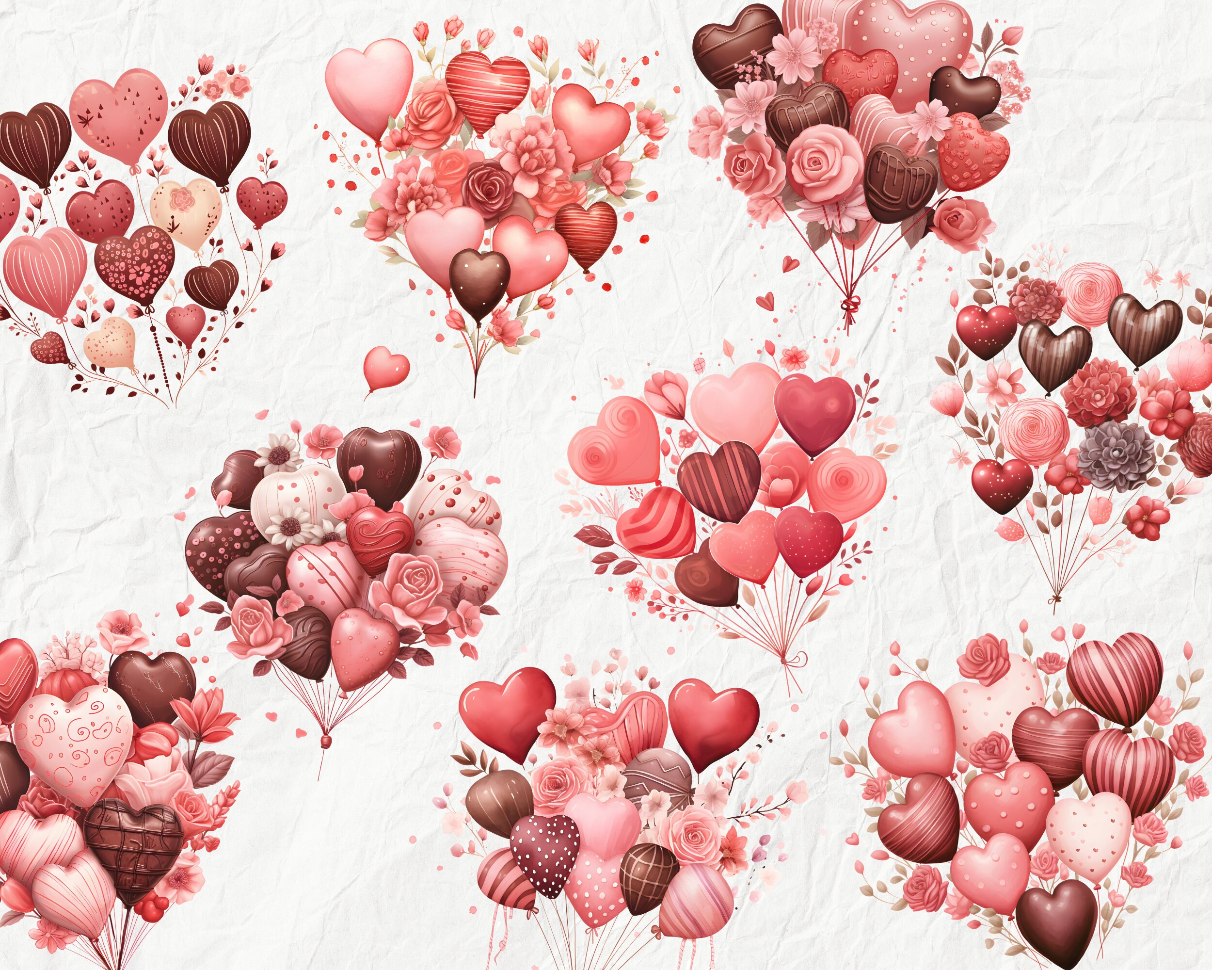 Pink Valentine's Day Clipart Pack, Anniversary Clipart, Relationship ...