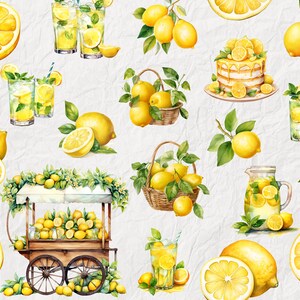 Watercolor Lemon Clipart, Summer Citrus Clipart, Yellow Fruit Clipart ...