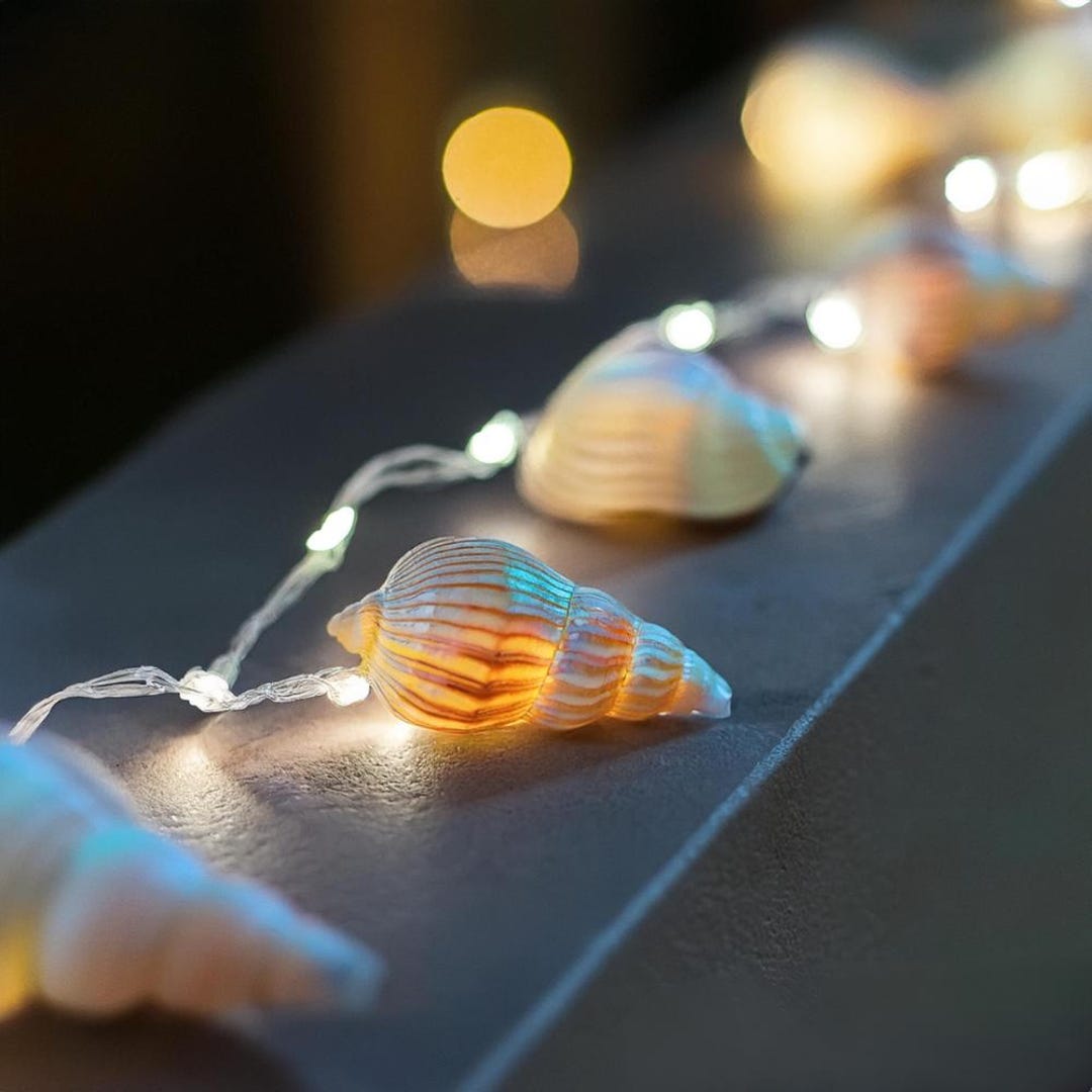 Conch Shell Fairy String Lights Real Sea Shell, Coastal-themed Battery ...