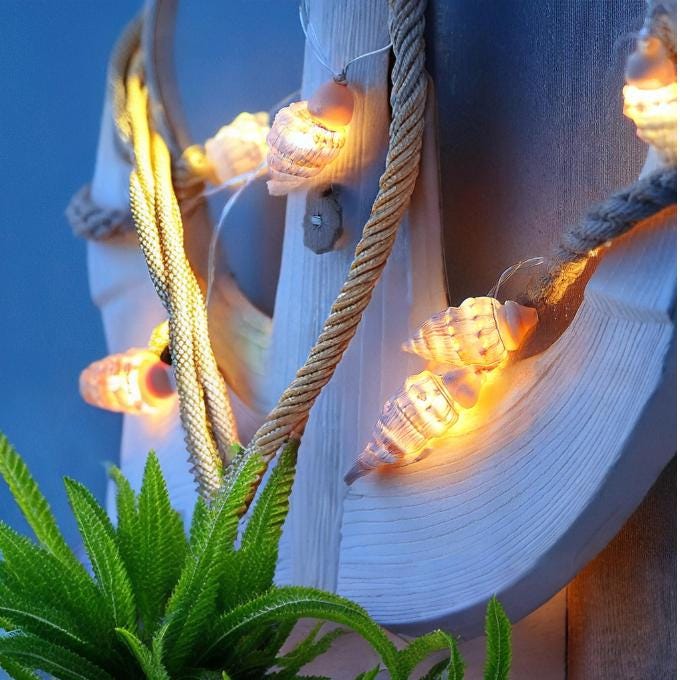 Conch Shell Fairy String Lights Real Sea Shell, Coastal-themed Battery ...