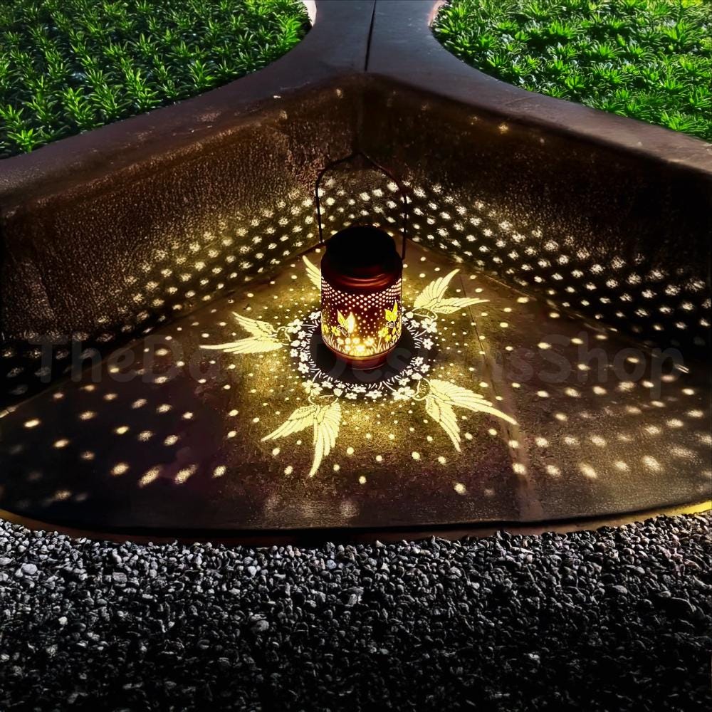 Hummingbird Solar Lantern: Metal Cut-out Outdoor Hanging Light - Etsy