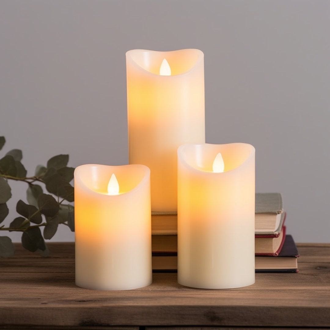 Real Wax Mood Candles - Set of 3 - Remote Controlled Battery-powered ...
