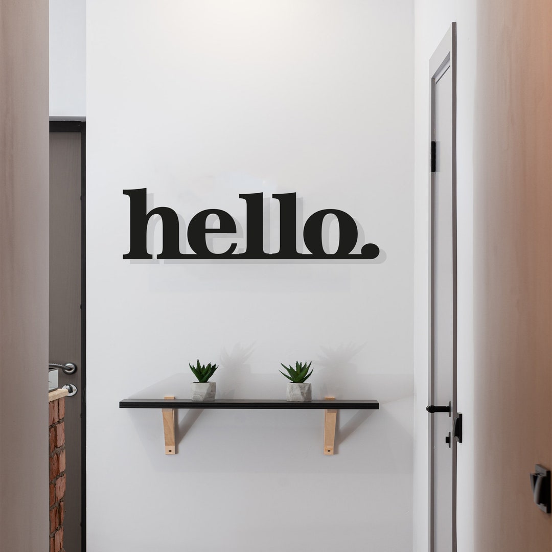 Metal Hello Sign Metal Wall Art Front Porch Decor Front Door Decor ...