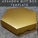 Hexagon Box With Lid Template No Glue Box - 6-sided Polygon Gift Box ...
