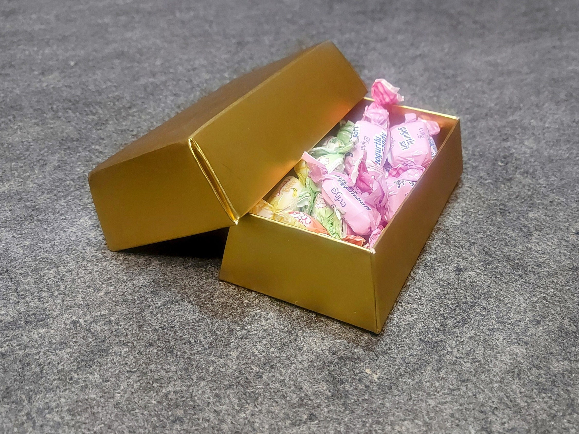 Gold Bar Shaped Box SVG Bullion Box With Lid Template SVG - Paper ...