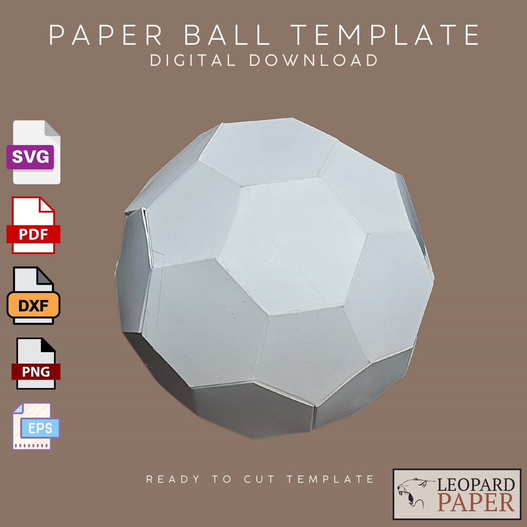 Paper Ball Template SVG Soccer Ball Paper Toy Colouring - Etsy