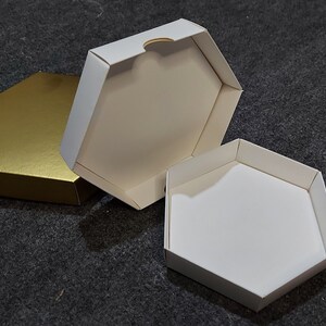 Hexagon Box With Lid Template No Glue Box - 6-sided Polygon Gift Box ...