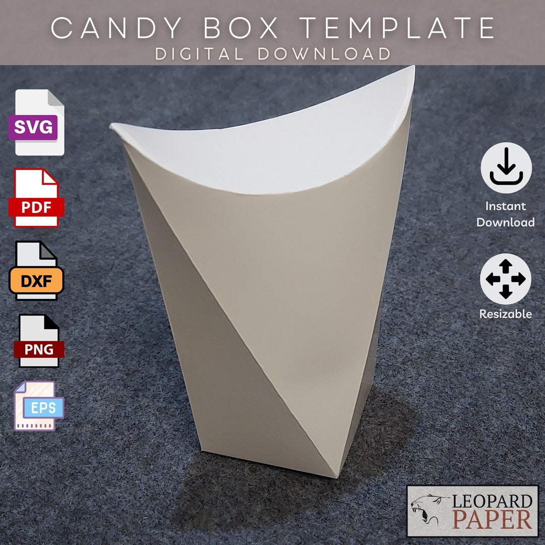 Candy Box SVG - Cone Pillow Box Template Cricut Silhouette - Mystery ...