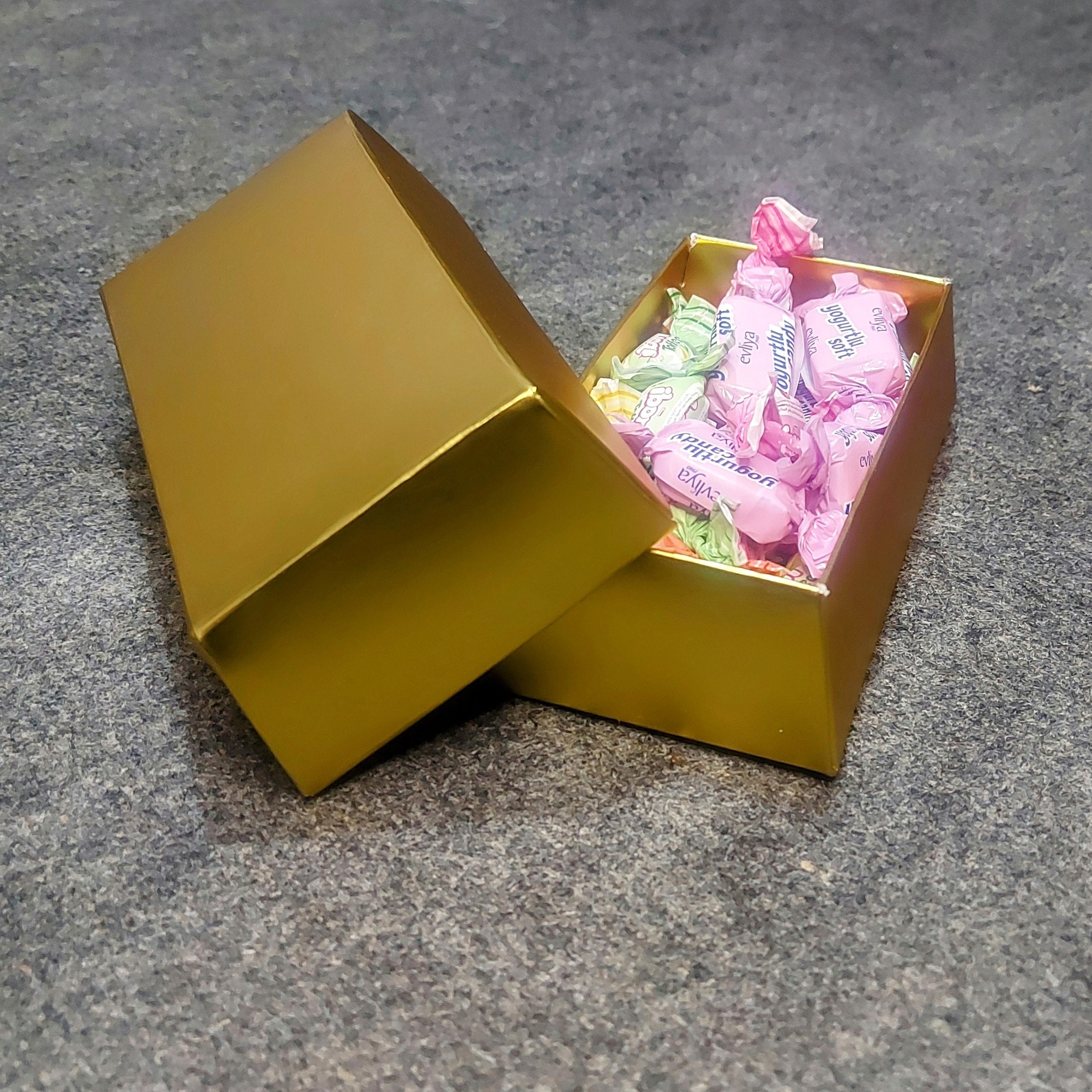 Gold Bar Shaped Box SVG Bullion Box With Lid Template SVG - Paper ...