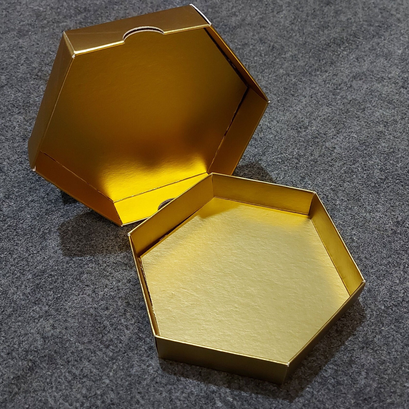 Hexagon Box With Lid Template No Glue Box - 6-sided Polygon Gift Box ...