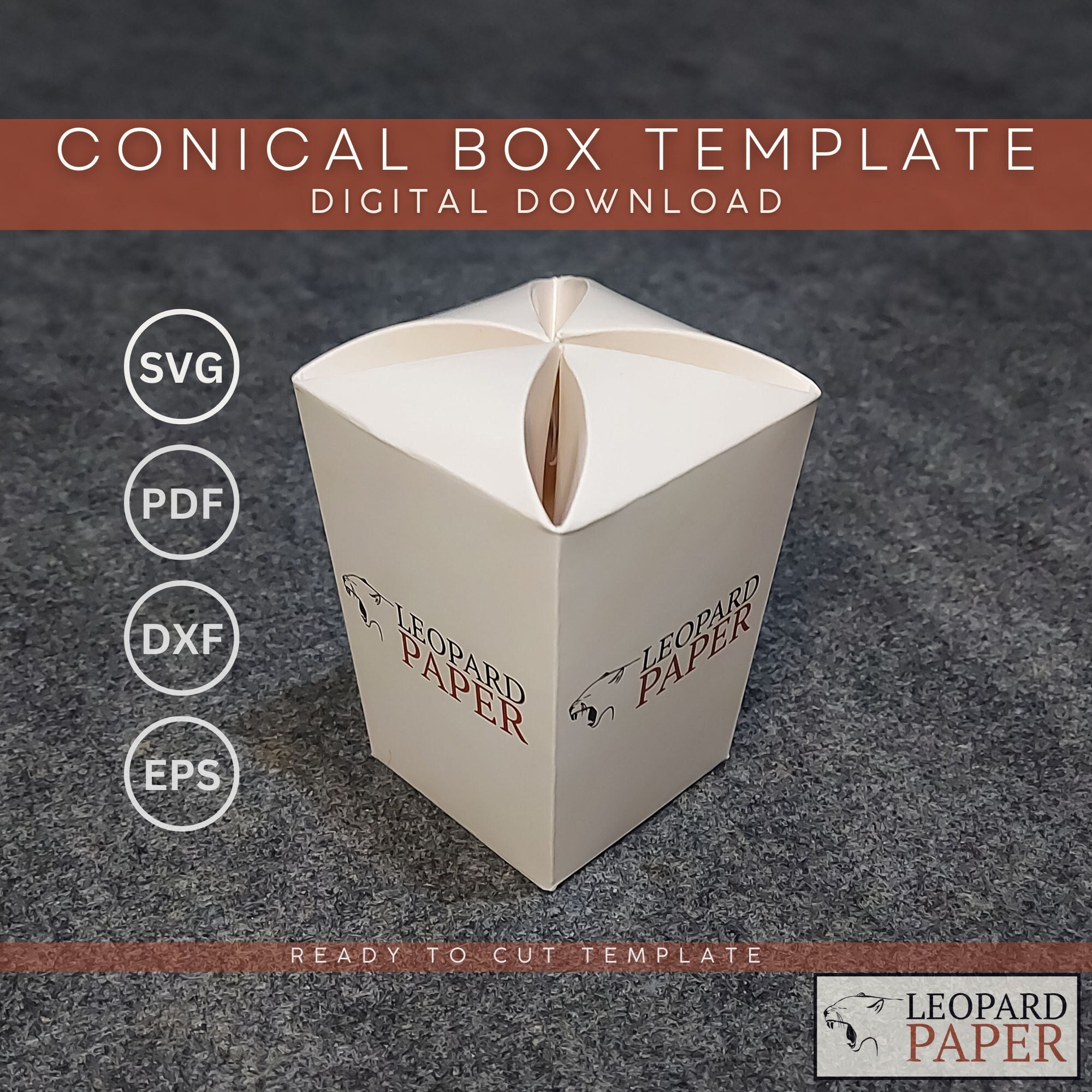 Conical Candy Box Template SVG - Christmas Gift Box - Birthday ...