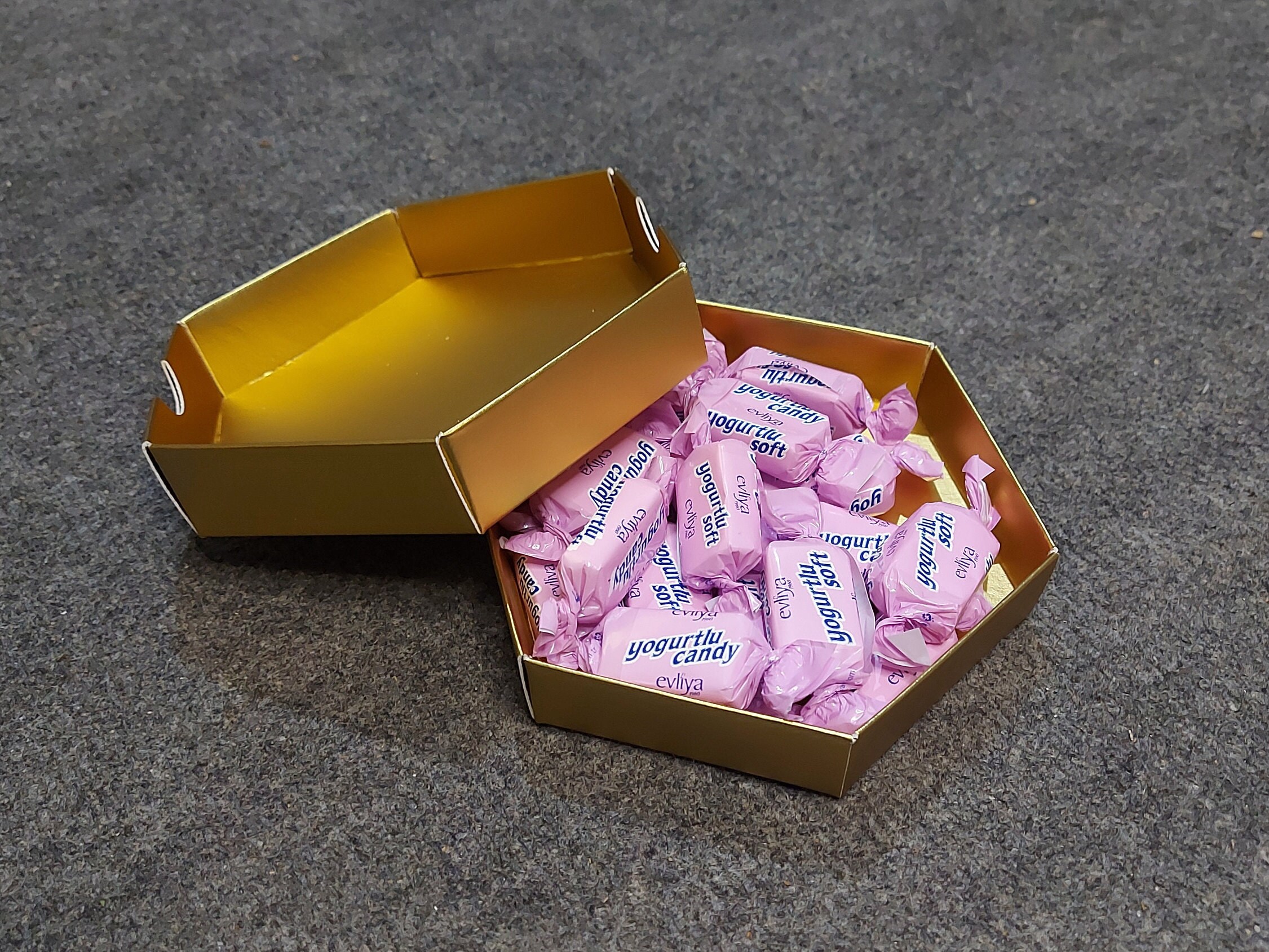 Hexagon Box With Lid Template No Glue Box 6-sided Polygon Gift Box With ...