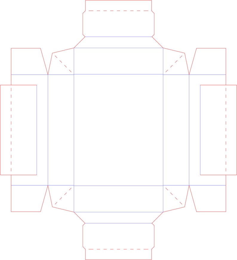 Tray Box With Lid SVG gift Box Four Fold Storage Box Template Cricut ...