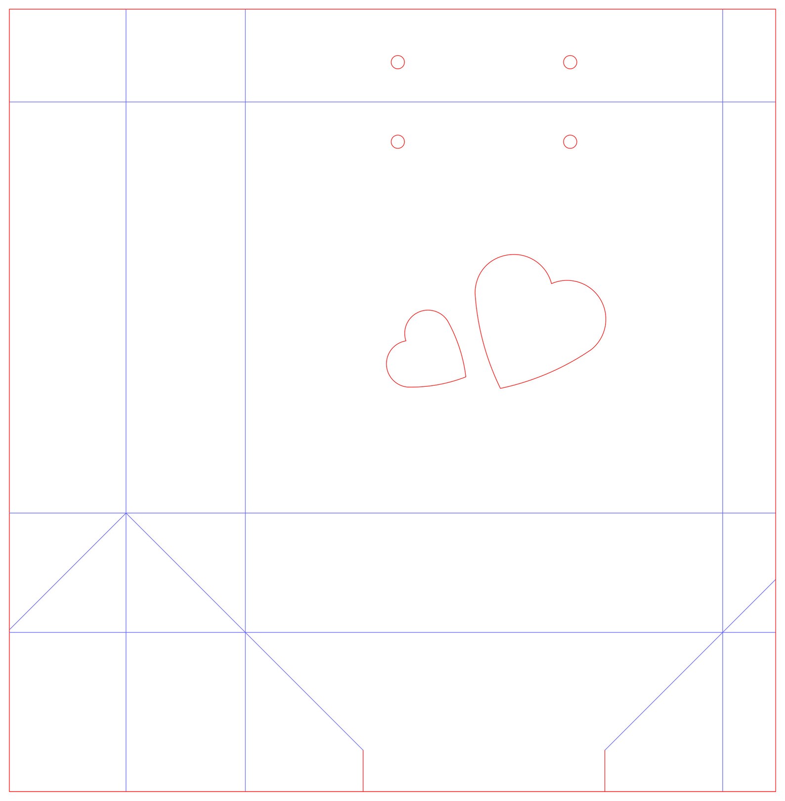 Paper Bag SVG Template With Heart Window Gift Bag Paper - Etsy