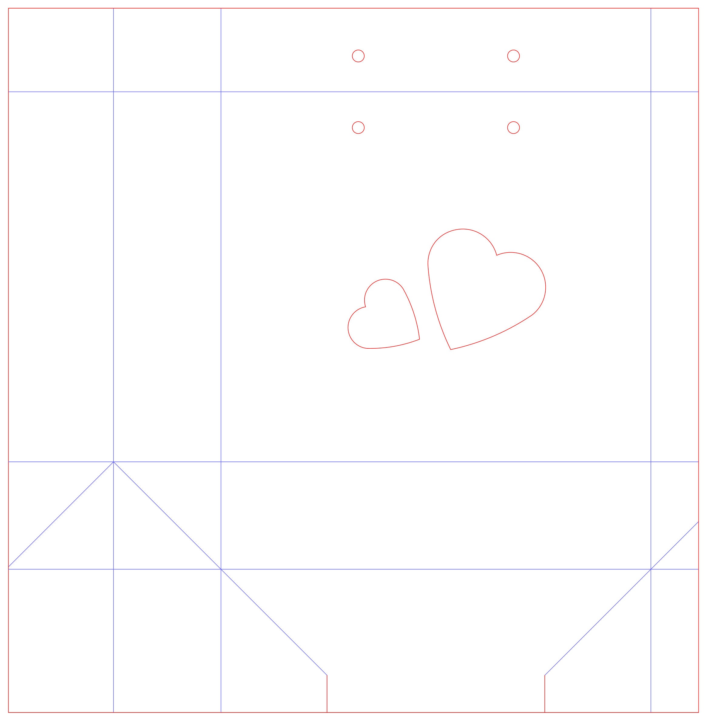 Paper Bag SVG Template With Heart Window Gift Bag Paper - Etsy