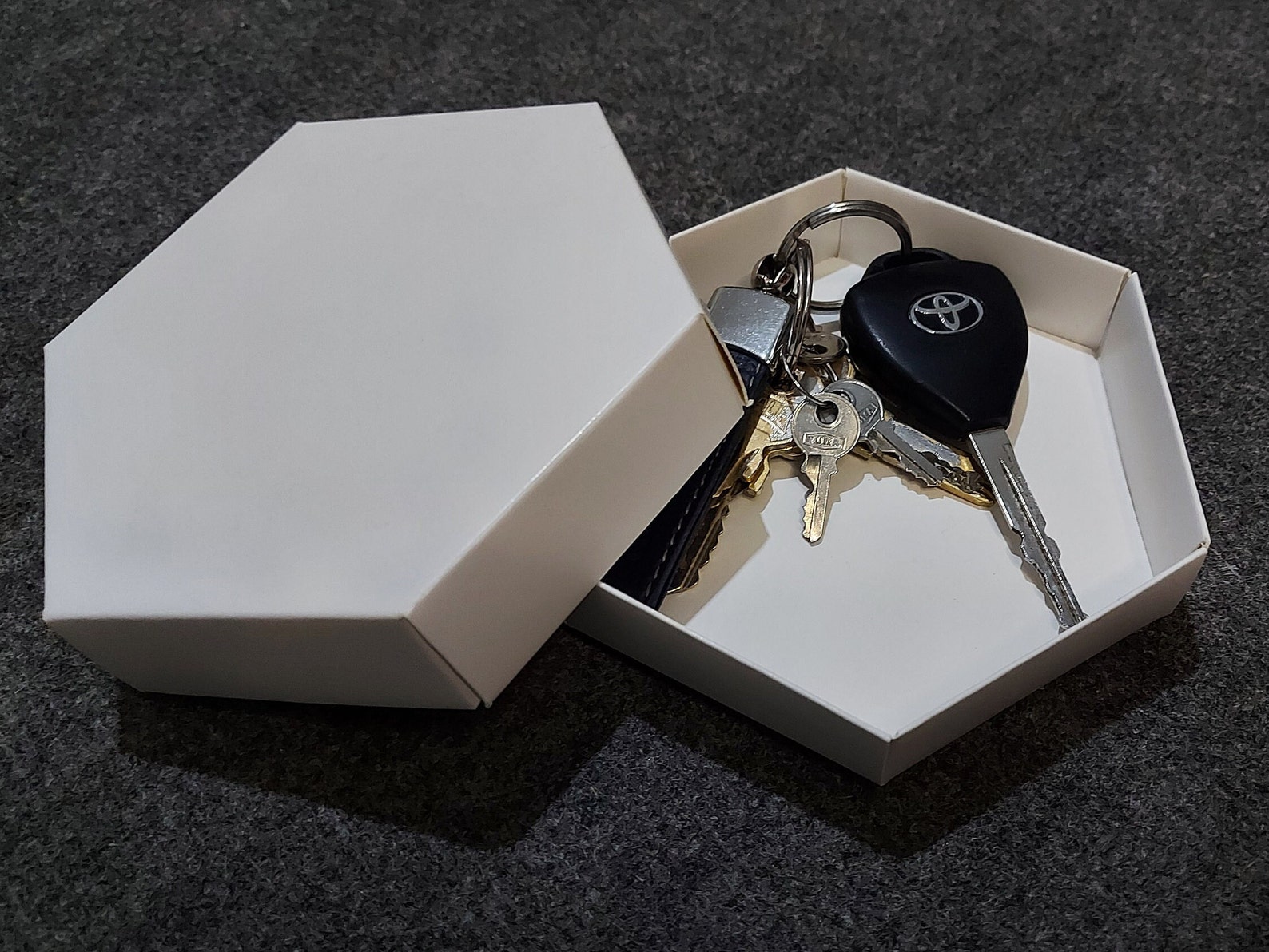 Hexagon Box With Lid Template No Glue Box - 6-sided Polygon Gift Box ...