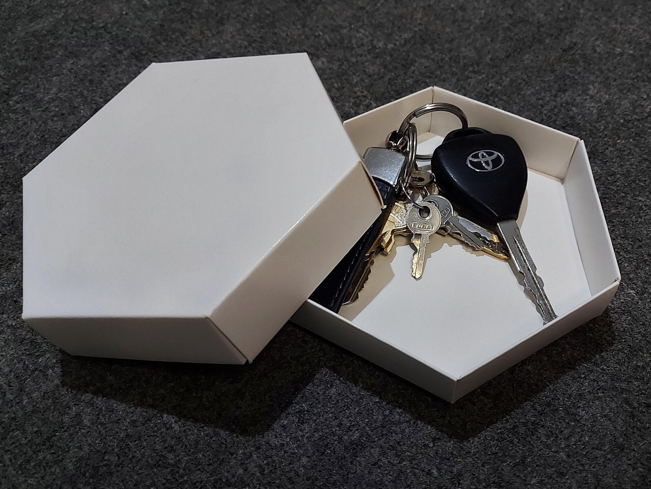 Hexagon Box With Lid Template No Glue Box - 6-sided Polygon Gift Box ...