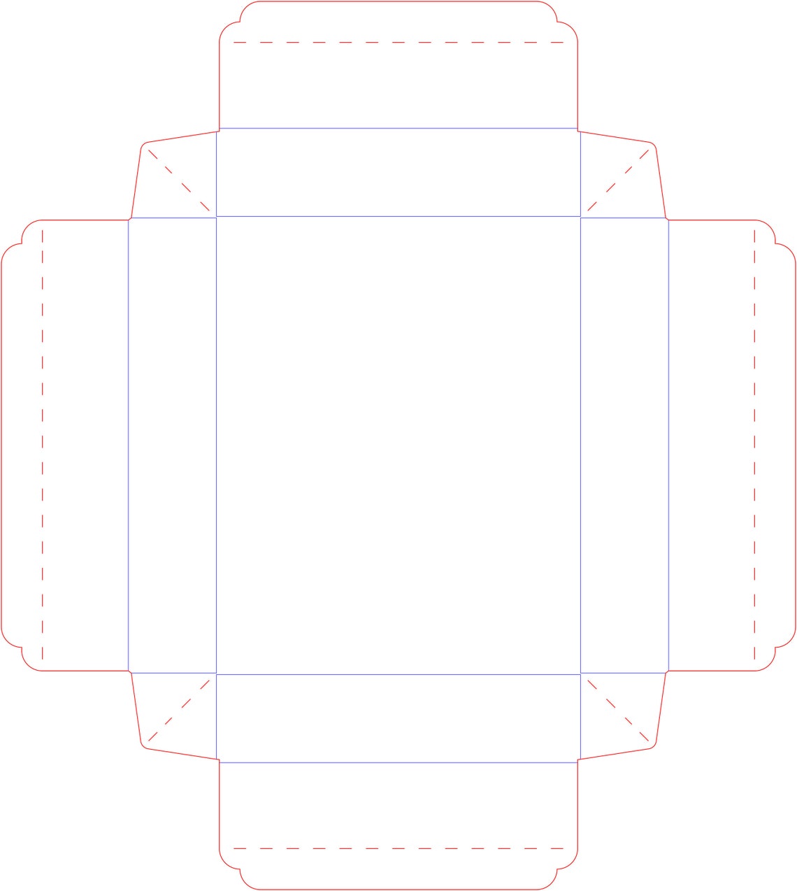 Tray Box With Lid SVG gift Box Four Fold Storage Box Template Cricut ...